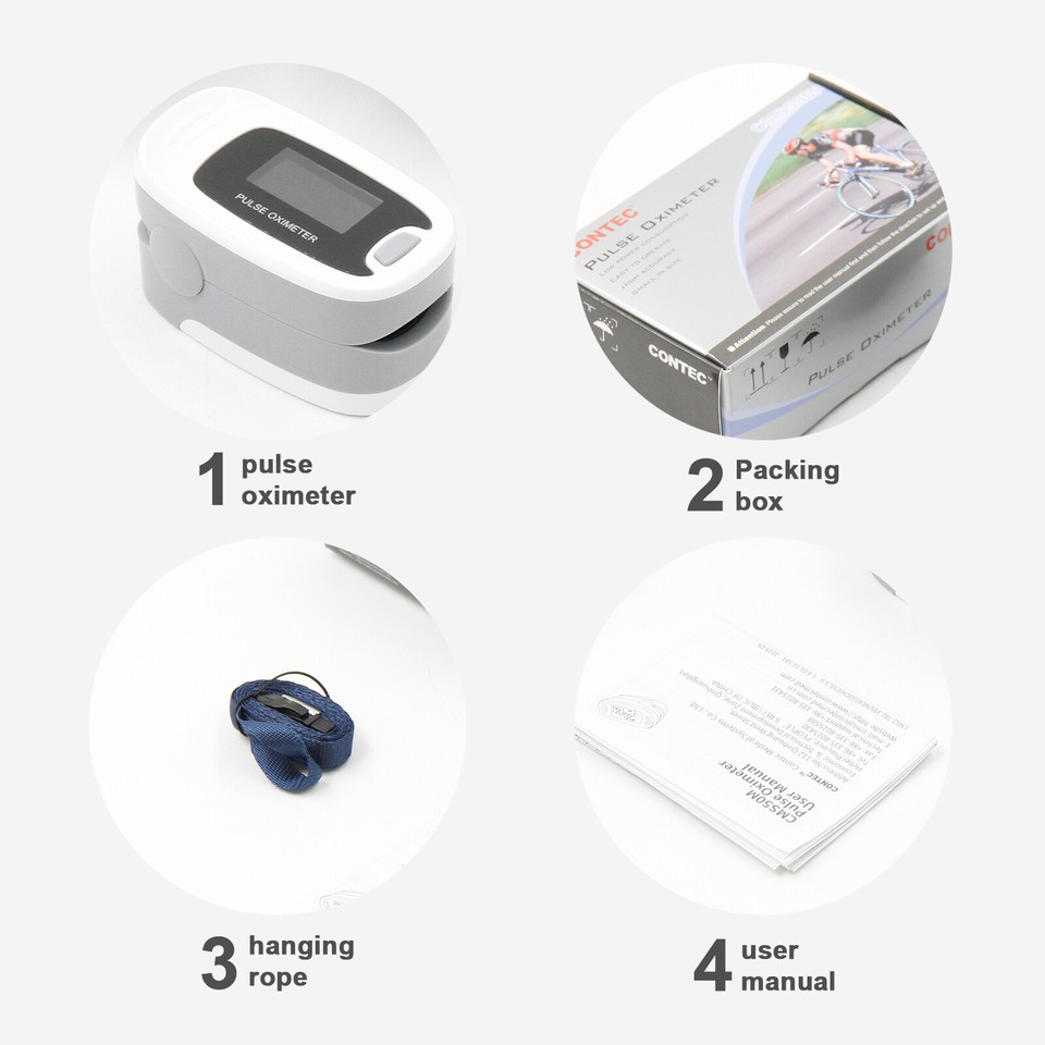 OLED Finger Pulse Oximeter Blood Oxygen Monitor SpO2 Heart Rate Tester ...