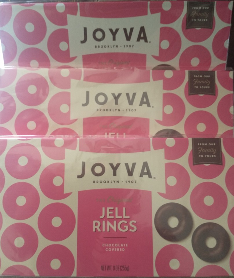 3 Boxes Joyva Chocolate Covered Raspberry Jelly Rings 27 Ounces Total ...
