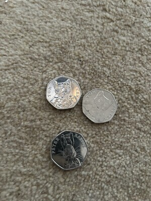 Beatrix Potter Peter Rabbit 50p Coin 2016 And Tom Kitten 50p Coin 2017 ...