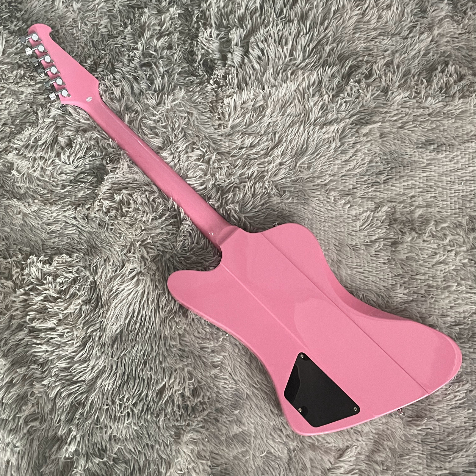 Pink Firebird Handmade Electric Guitar HHH Pickups Mahogany Body Chrome ...