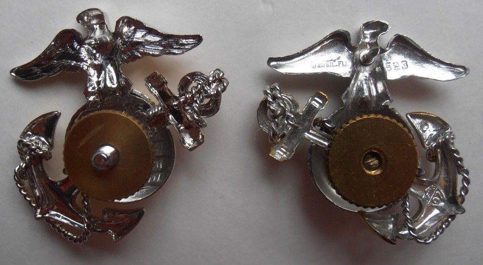 USMC Officer Collar insignia. Marine Corps left and right EAG devices ...