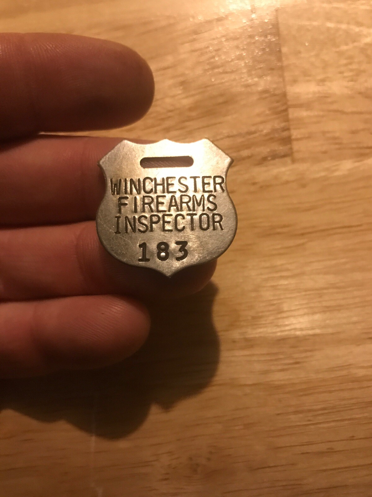 Winchester Firearms Inspector Inspection Tag SOLID METAL Gunsmith ...