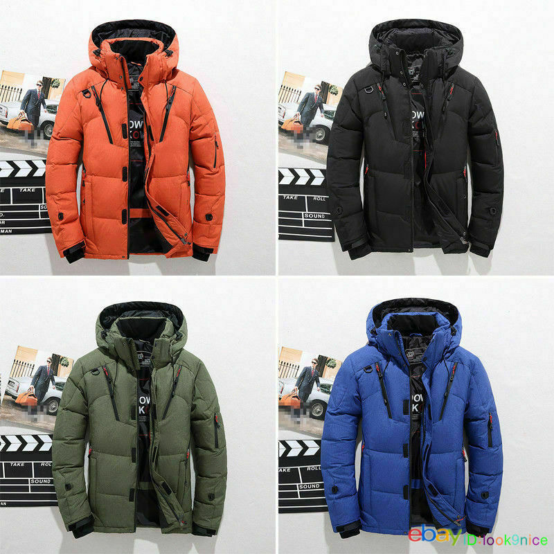 Men's Winter Warm Duck Down Jacket Ski Jacket Snow Hooded Coat Climbing ...