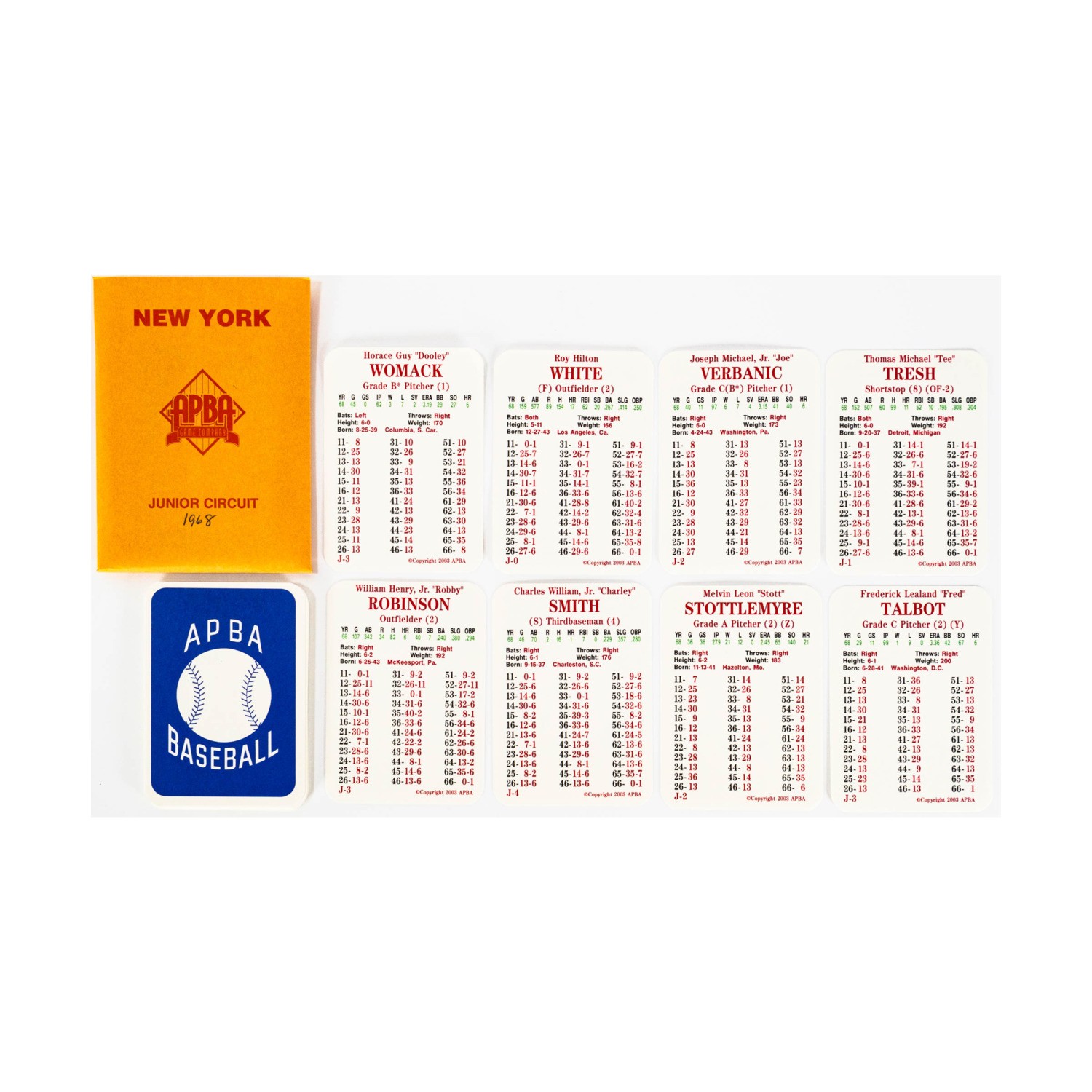 APBA Baseball Cards Baseball (Complete Season Cards 1968) (3rd) Bag NM ...