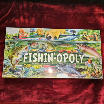 Fishin-Opoly Monopoly Board Game Fishing Fish Late for the Sky. Factory ...
