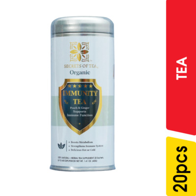 IMMUNITY TEA BAGS Secrets of Tea Peach and Ginger Ceylon- 20 pcs - Free ...