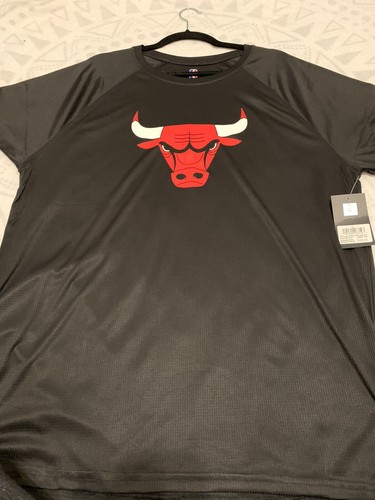 Chicago Bulls Climalite cool-fit shirt Black Large Logo New With $30 ...