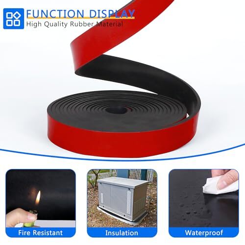 2 Inch Wide 120 Inch Long Self Stick Neoprene Rubber Strip Roll for ...