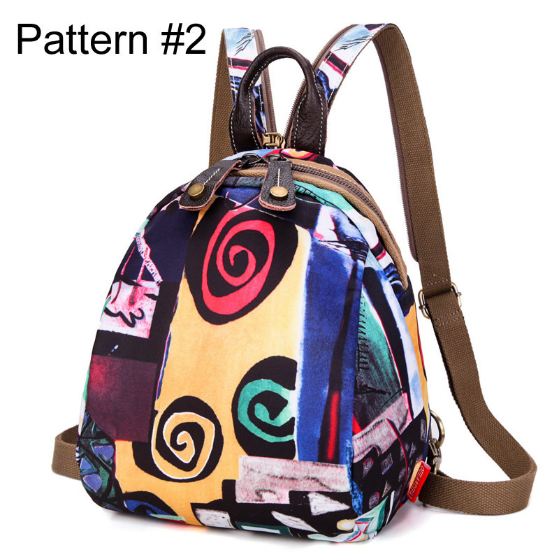 Convertible Floral Nylon Small Backpack Rucksack Sling Bag Chest Pack ...