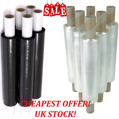 STRETCH CLING FILM EXTENDED CORE 400MM STRONG PALLET SHRINK WRAP BLACK ...