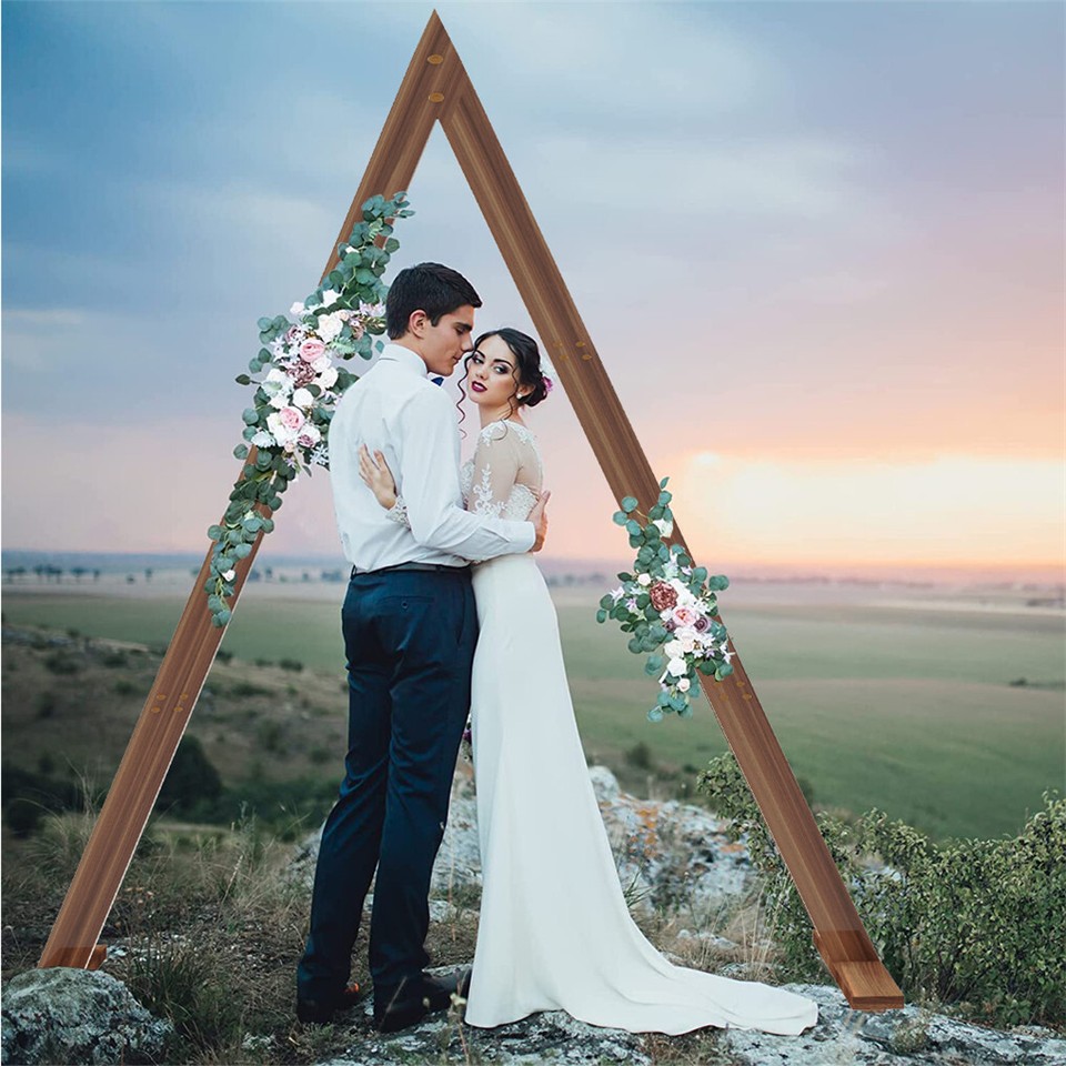 Unique Triangle Wood Wedding Ceremony Archway Backdrop Stand Garden ...