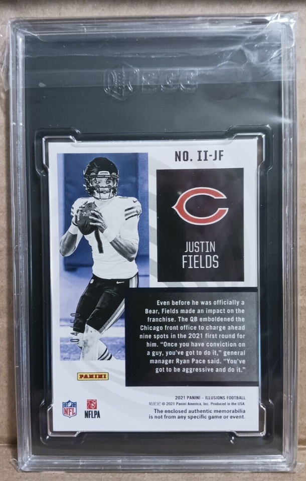 2021 Panini illusions Justin Fields instant impact Material /50 rookie ...