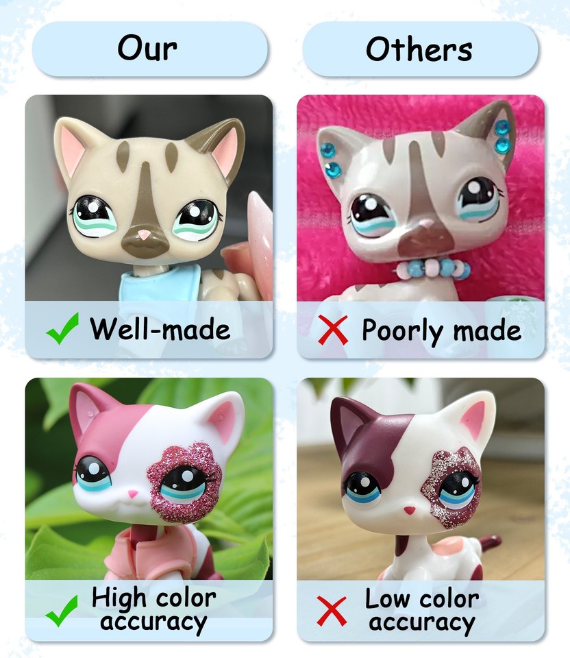 Cute lps Shorhair Beard Cat Animal lps Toy for Kid Unique Xmas/Birthday ...
