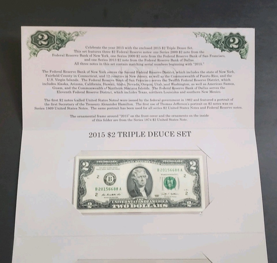 2015 $2 Triple Deuce Set - 3 Notes New York - San Francisco - Dallas ...