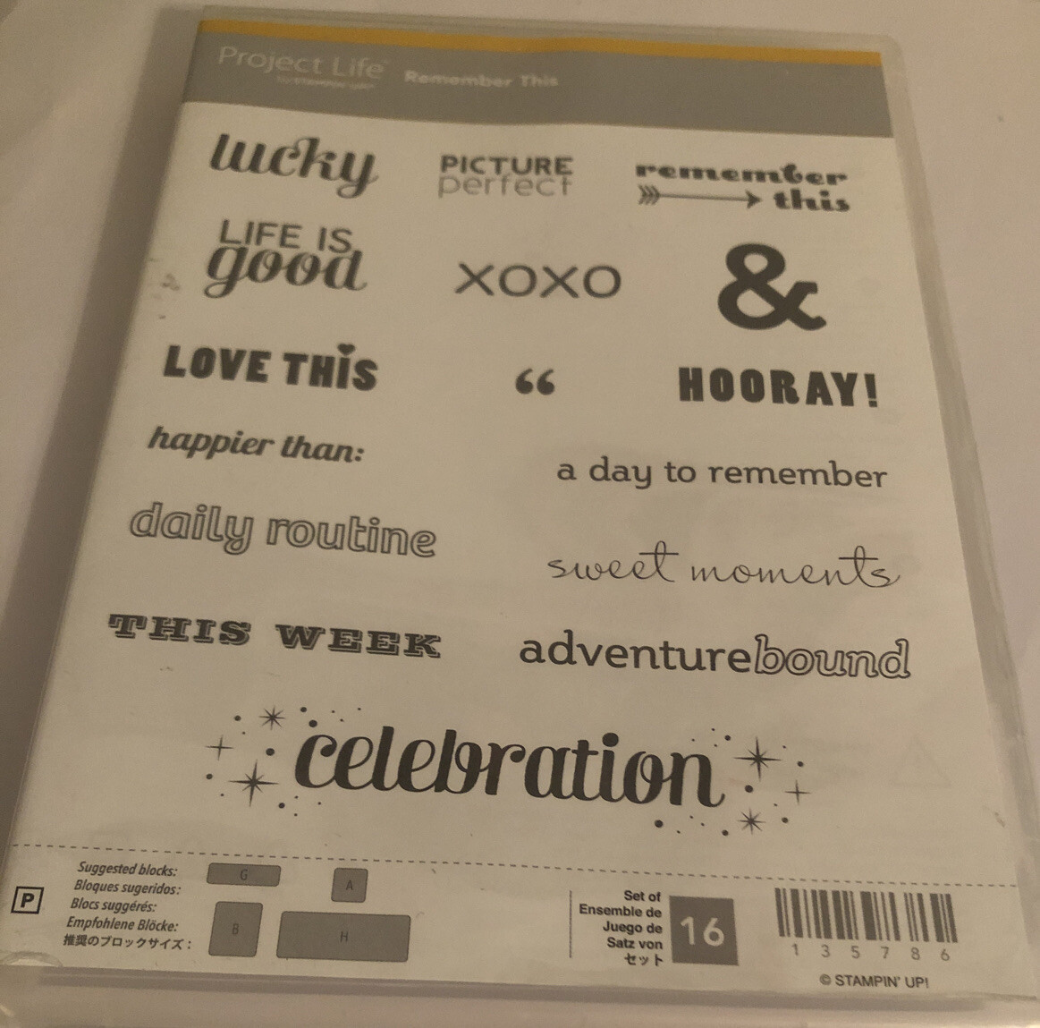 Stampin’ Up Project Life Stamp Set “Remember This” | eBay