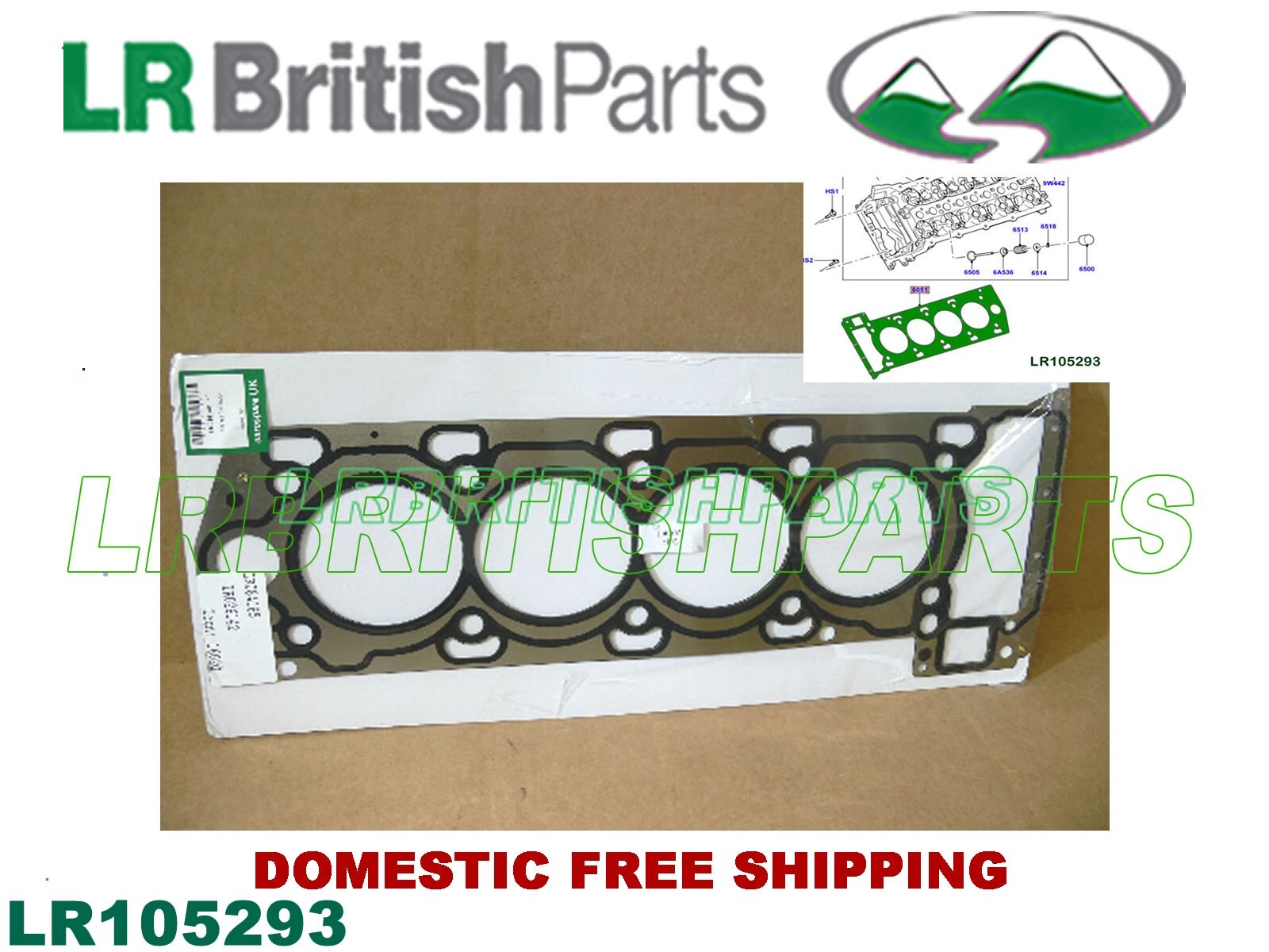 LAND ROVER CYLINDER HEAD GASKET LAND ROVER 5.0L & 5.0L SC LH LR105293 ...