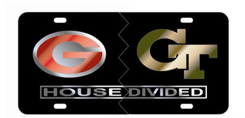 GEORGIA Bulldogs / GEORGIA TECH Jackets HOUSE DIVIDED License Plate ...