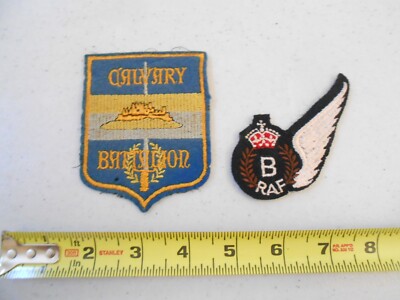 RARE SET LOT 2 WW2 PATCHES RAF BOMBER / CALVARY BATTALION OFFICER ...