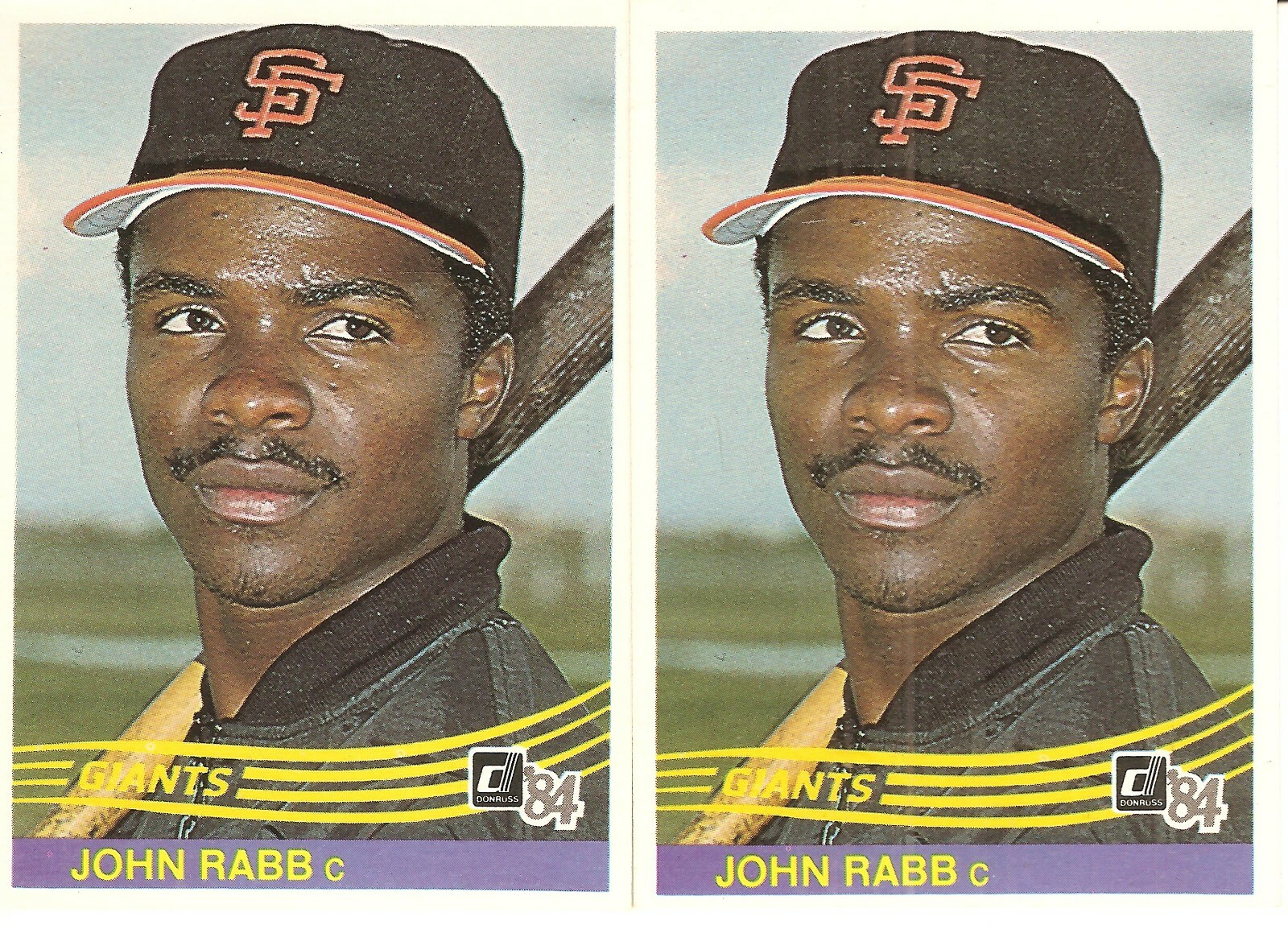 2 CARD 1984 DONRUSS JOHN RABB BASEBALL CARD LOT #143 | eBay