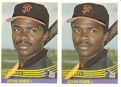 2 CARD 1984 DONRUSS JOHN RABB BASEBALL CARD LOT #143 | eBay