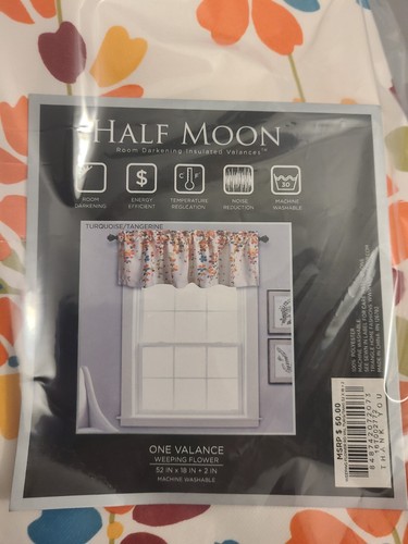 Half Moon Weeping Flowers Darkening Window Insulated Valance 52x18+2 ...