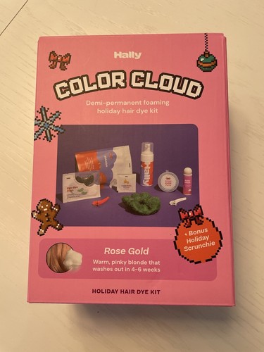 NIB Hally Color Cloud Rose Gold Demi-Permanent Foaming Holiday Hair Dye ...