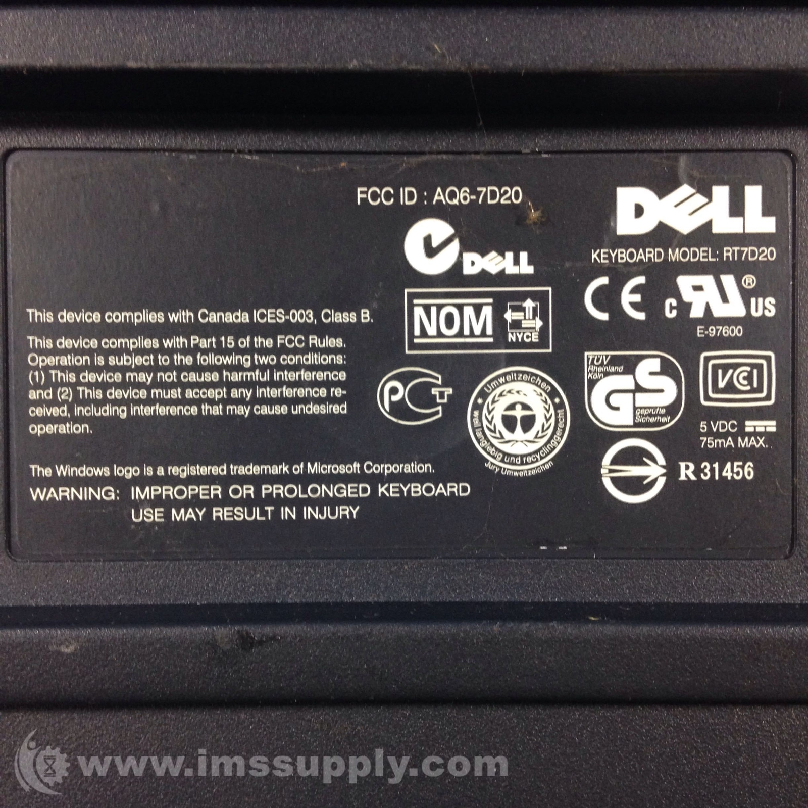 Dell RT7D20 Keyboard Black French 7334 for sale online | eBay