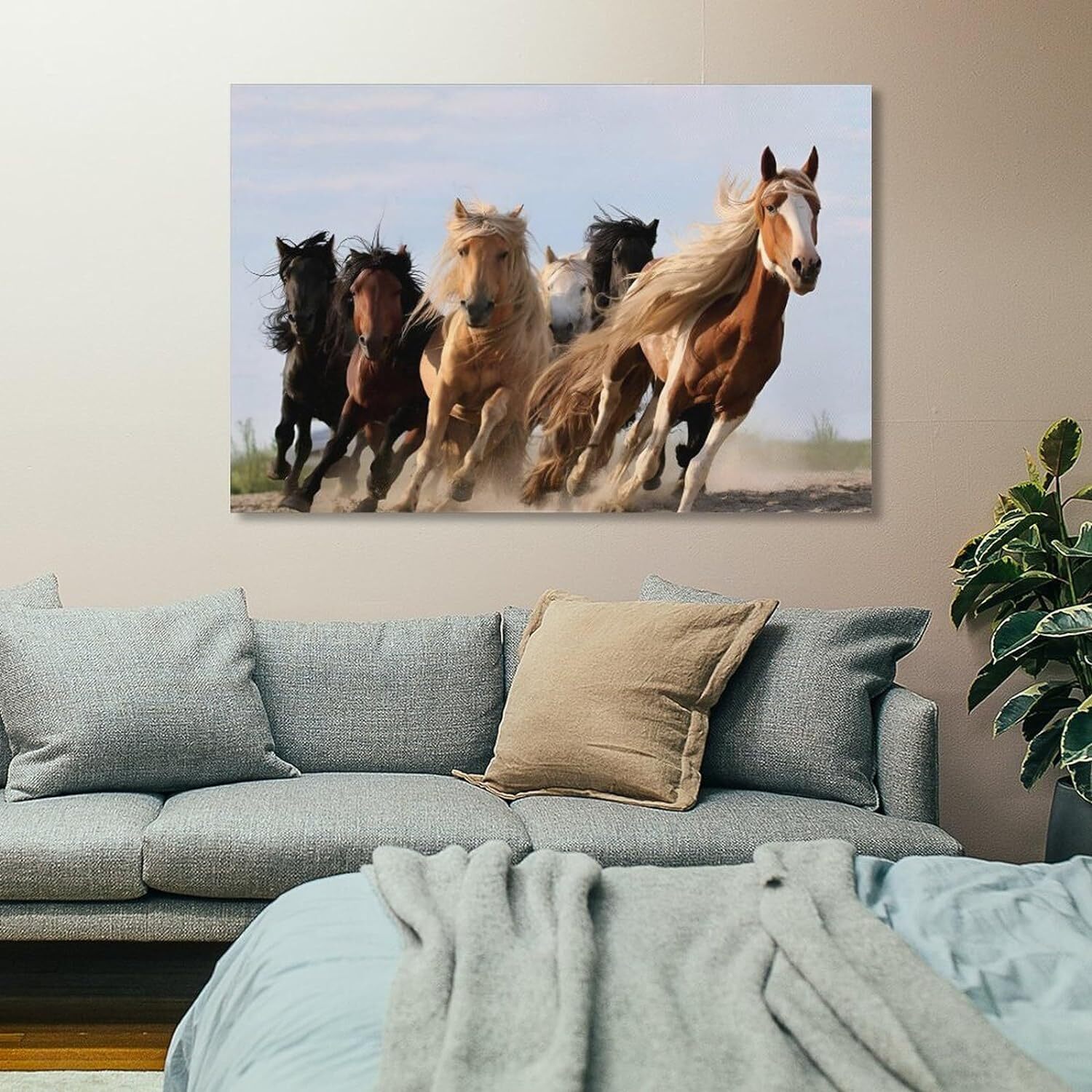 Five Horses Running Horses Canvas Art Poster And Wall Art Picture Print ...