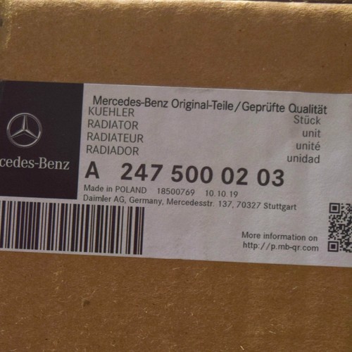 OEM MERCEDES-BENZ A-CLASS W177 ENGINE COOLING RADIATOR A2475000203 ...