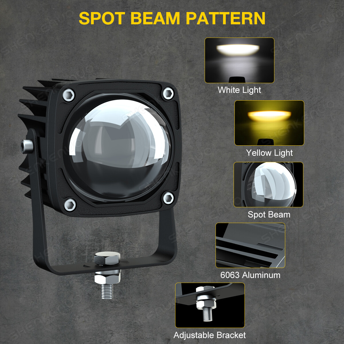 1x 8D Lens 2inch LED Work Light Bar Cube Pods Driving Fog/Spot Head ...