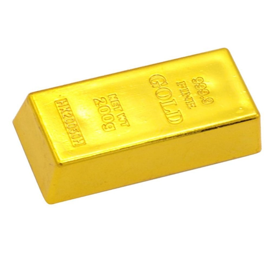 3pcs Fake Gold Bar Bullion Magic Prop Fancy Desk Table Ornament Toy New ...