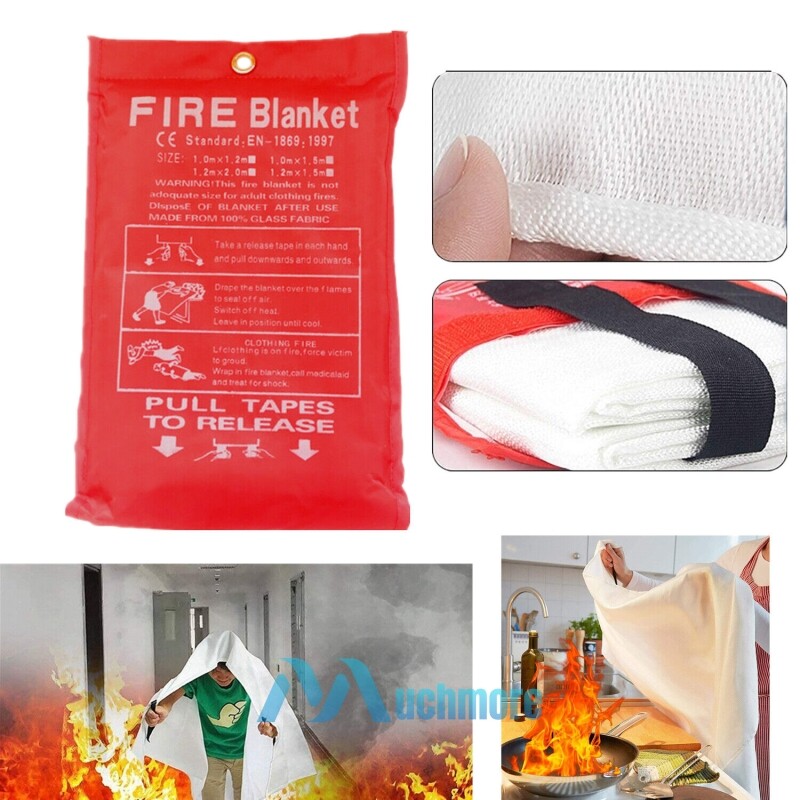 4x Large Fire Blanket Fireproof For Home Kitchen Office Caravan ...