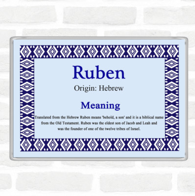 Ruben Name Meaning Jumbo Fridge Magnet Blue | eBay