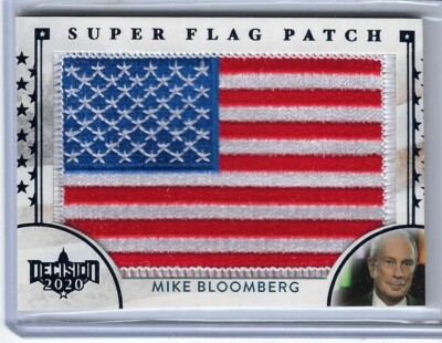 RARE 2020 DECISION ~ MIKE BLOOMBERG "BLUE FOIL" SUPER FLAG PATCH CARD # ...