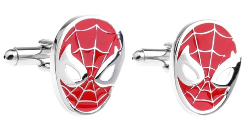 Spider-Man Red Fashion Novelty Cuff Links Movie Comic Series with Gift ...