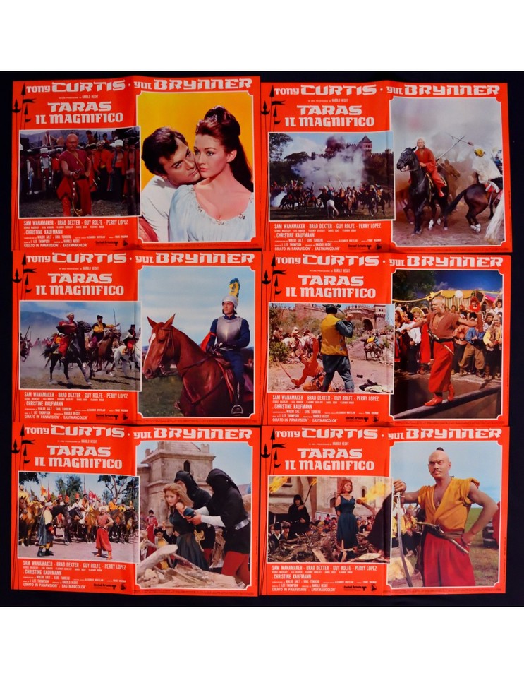 Photo Cards Taras The Magnificent Tony Curtis Yul Brynner Brad Dexter ...