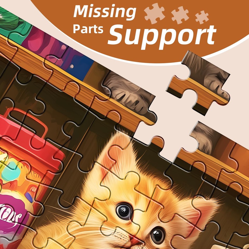 300 Pieces Cute Cats Puzzles for Adults,Large Piece Jigsaw Puzzle ...