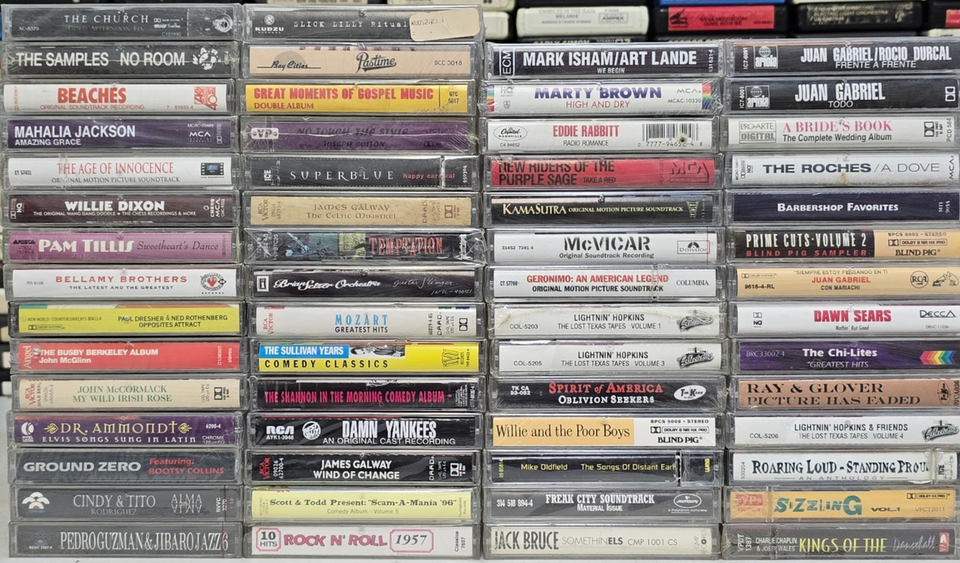 Lot of 54 NOS Factory Sealed Rock Pop Mixed Vintage Sealed Cassette ...
