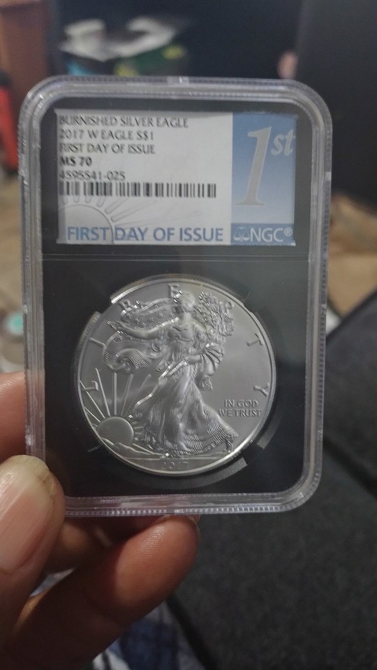 2017 W BURNISHED SILVER EAGLE NGC MS70 FIRST RELEASES BLACK CORE | eBay