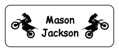 30 personalized dirt bike motorcycle name tag stickers tags school ...