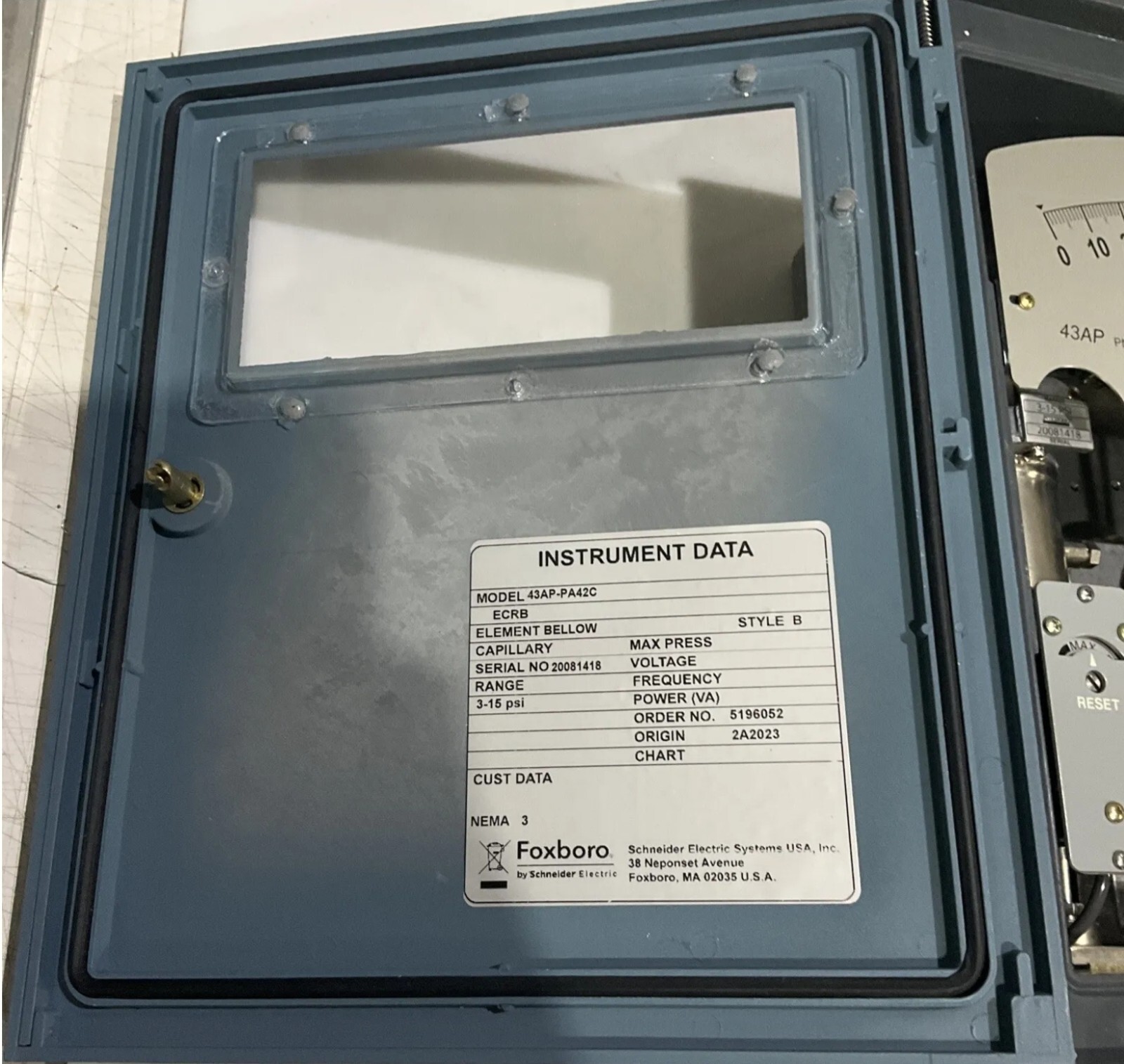 Foxboro 43ap-fa42c Style B Instrument Data * for sale online | eBay
