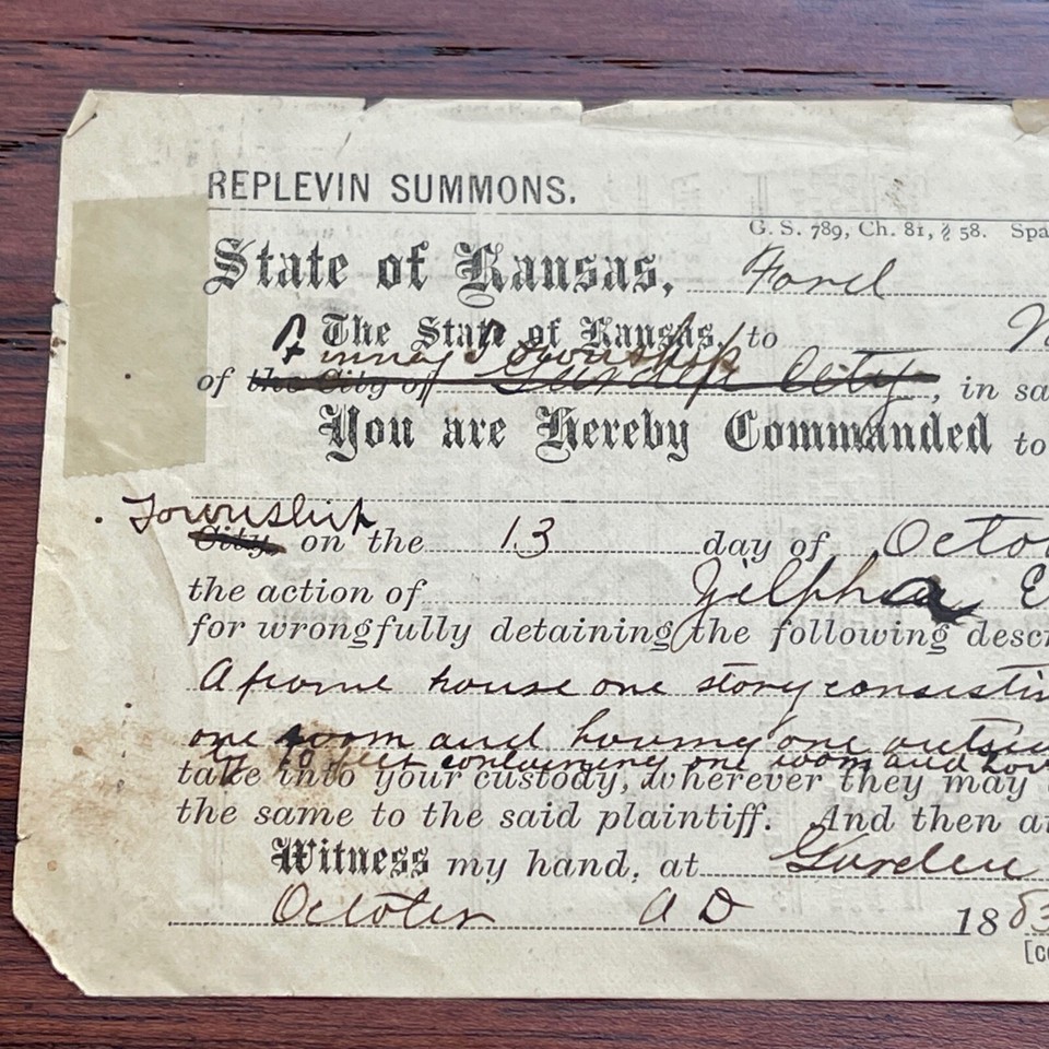 NEWTON EARP * PSA * Western Lawman AUTOGRAPH Sheriff's Writ SIGNED ...