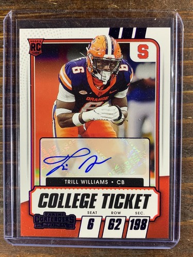Trill Williams Football Rookie Auto Card #286 Contenders Purple ...