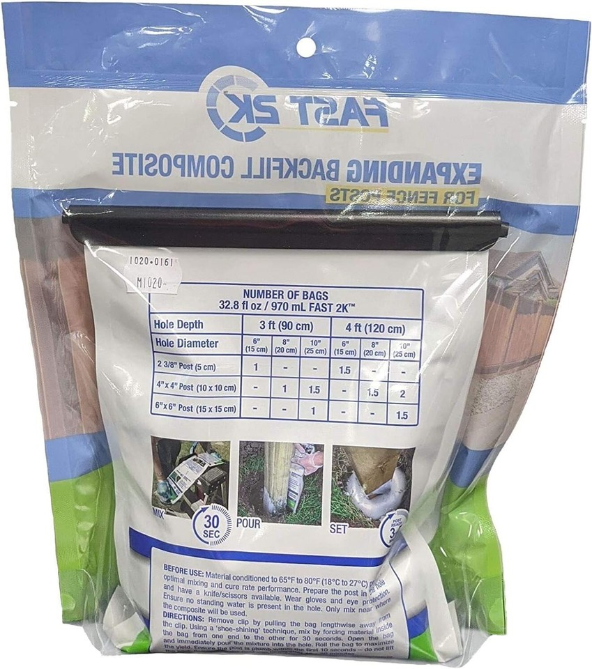 Fast 2K Fence Post Mix, Concrete Alternative for Fence & Mail Post ...