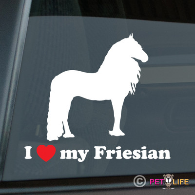 I Love my Friesian Sticker Die Cut Vinyl Ver 2 Horse Belgian Black | eBay