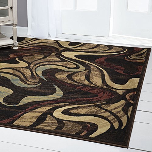 Catalina Picasso Contemporary Abstract Area Rug, 3'3"x5'2", Black/Brown ...