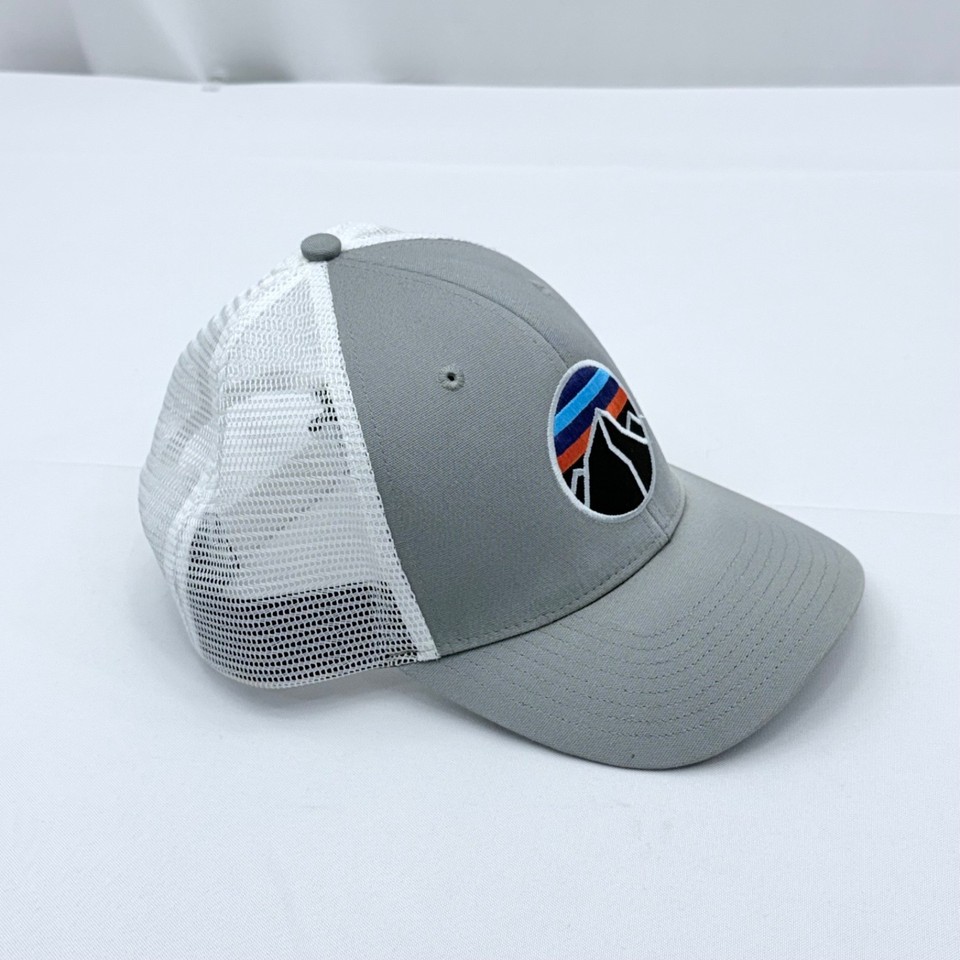 Patagonia Fitz Roy Icon Snapback Trucker Hat Cap Mesh Back Gray White ...