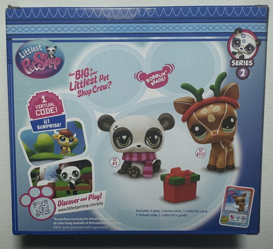 Littlest Pet Shop LPS G7 NEW Winter Pals Panda #1 Deer #117 Pet Pairs W ...