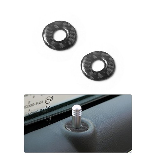 2Pcs Carbon Fiber Front Door Locks Accent Cover Trim For Chrysler 300 ...