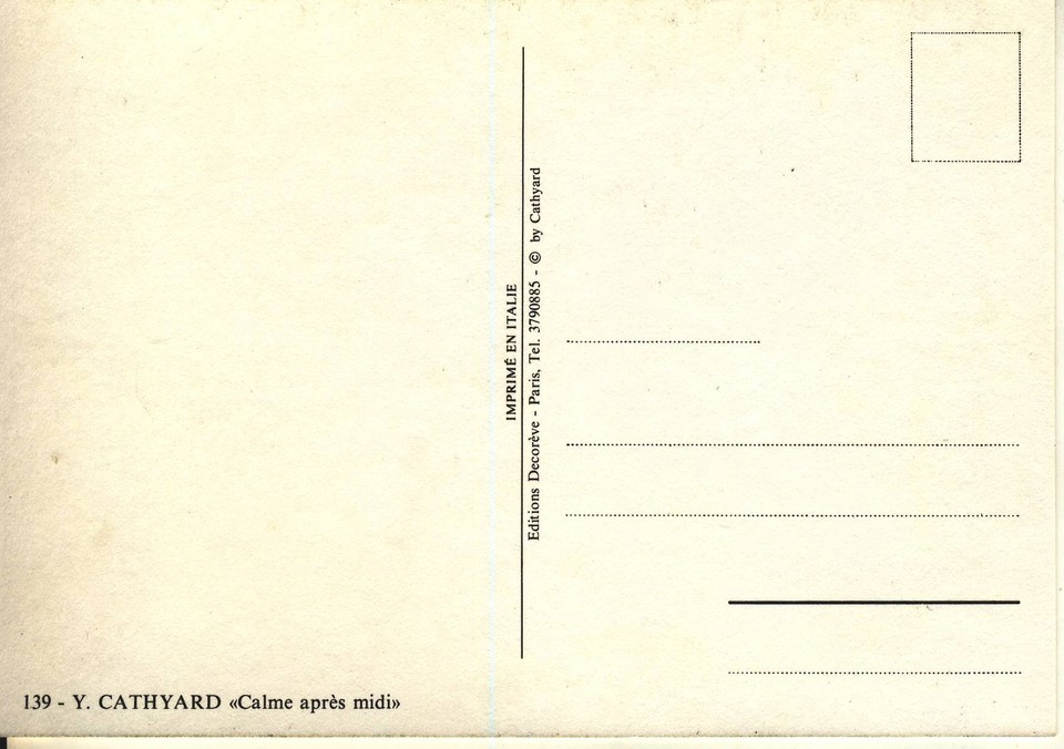 Illustrated Postcard / Y. Cathyard / Calm Afternoon / Monkey | eBay